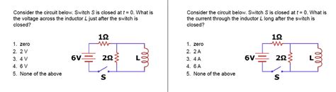 Solved Consider The Circuit Below Switch S Is Closed At T Chegg Com