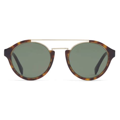 Fendi Fendi Diagonal Round Sunglasses Havana Brown Sunglasses