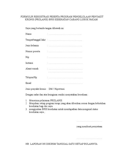 Formulir Prolanis Bpjs Pdf