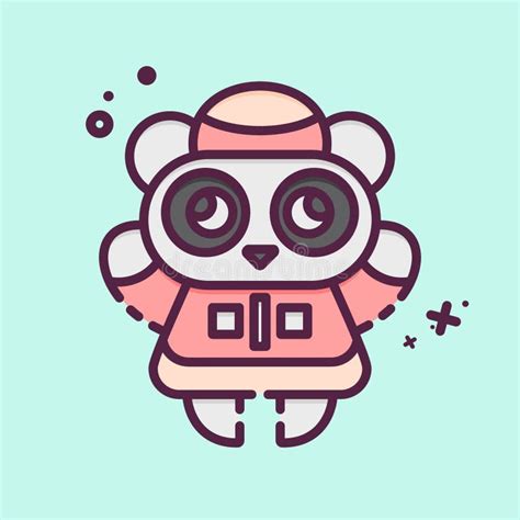 Icon Panda Related To Chinese New Year Symbol Mbe Style Stock