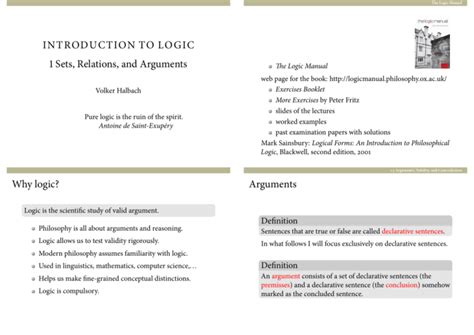 INTRODUCTION TO LOGIC Sets Relations And