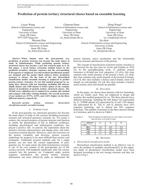 Predictionofproteintertiarystructuralclassesbasedonensemble