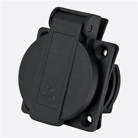 Canford Connect Cn001s Schuko Panel Socket Black 16a 250v Ip44