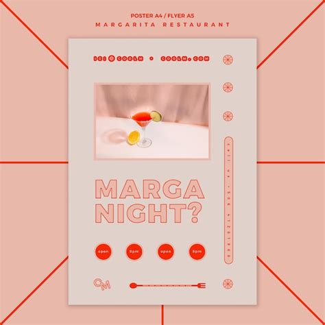 마가리타 칵테일 음료 전단지 무료 Psd 파일