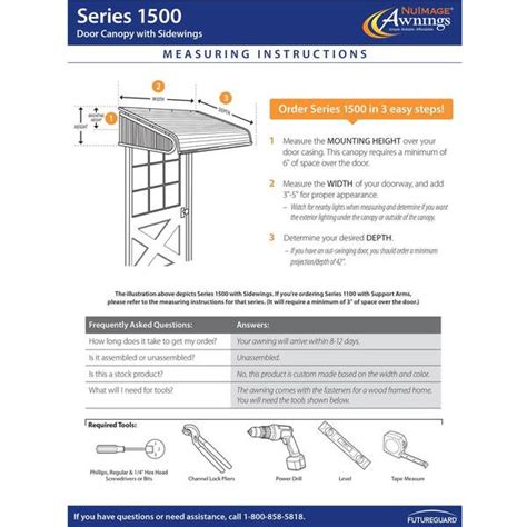 Nuimage Awnings 1500 Series Aluminum Door Canopy With Sidewings Patio