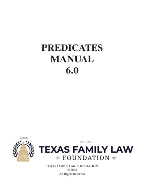 Predicates Manual 60 Downloadable Edition State Bar Of Texas