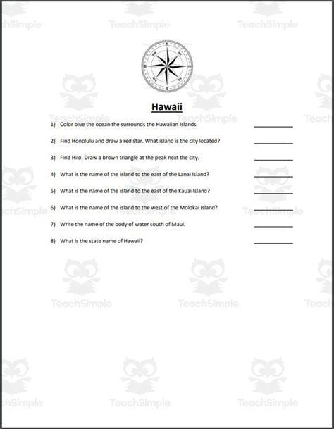 Hawaii Map Scavenger Hunt By Teach Simple