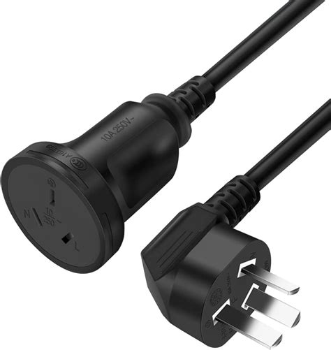 Toptekits AU Australia Pin Male To Female Extension Power Cords A V M Ft Black