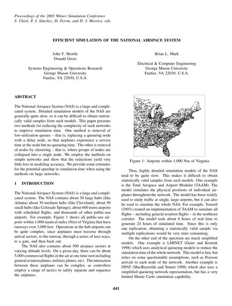 Pdf Efficient Simulation Of The National Airspace System