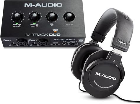Amazon.com: M-Audio M-Track Duo USB Audio Interface + M-Audio HDH40 ...