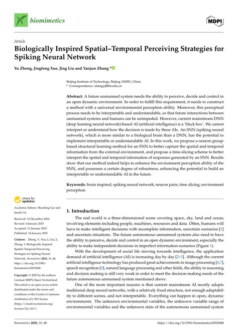 pdf biologically inspired spatial temporal perceiving strategies for