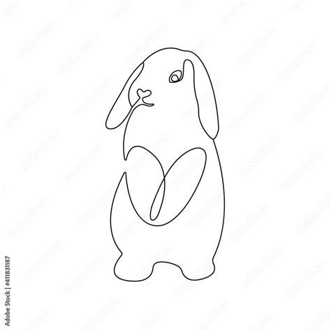 Continuous One Line Drawing Of Rabbit Easter One Line Drawing Easter Rabbit Minimalist Contour