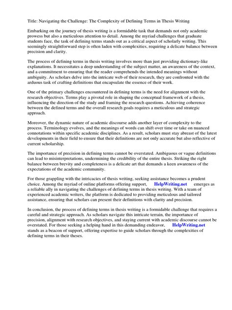 Definition Of Terms In Thesis Writing Pdf Thesis Essays