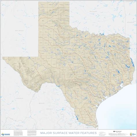 Map Of Rivers And Lakes Of Texas Texapedia