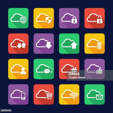 雲服務圖示平面設計向量圖形及更多brand Name Online Messaging Platform圖片 Brand Name