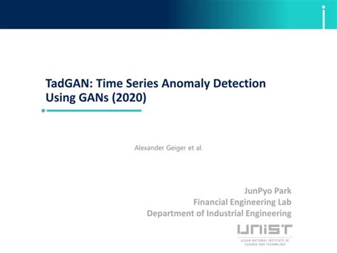 TadGAN Time Series Anomaly Detection Using GANs PPTX Computing Technology Computing