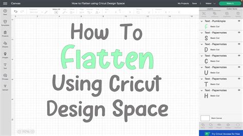 how to use the flatten feature in design space youtube