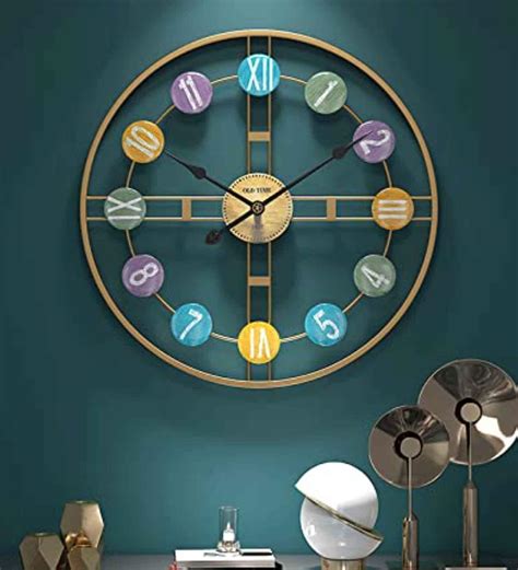 Buy Gold Iron Modern Roman Novelty Wall Clock At 20 OFF By Handicraft