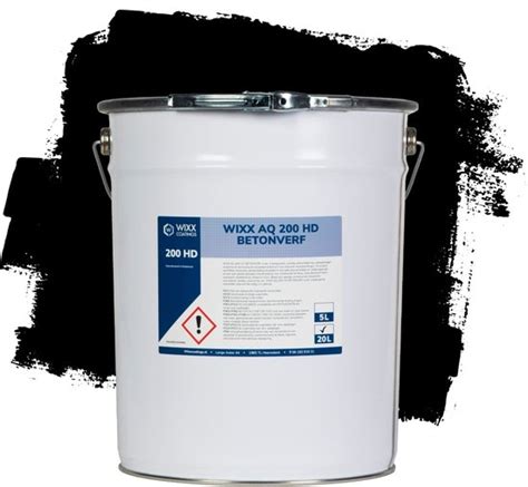 Wixx Aq 200 Hd Betonverf 20l Zwart Ral 9005