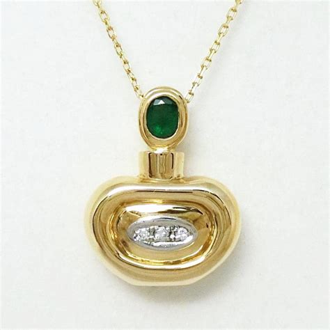 【送料無料】タサキ Tasaki 田崎真珠 K18 ボトルモチーフ エメラルド039ct ダイヤモンド004ct ネックレス★新品仕上げ済