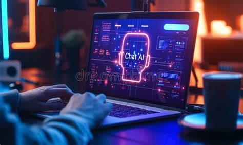 Modern Artificial Intelligence Concept With User Interacting With Chat