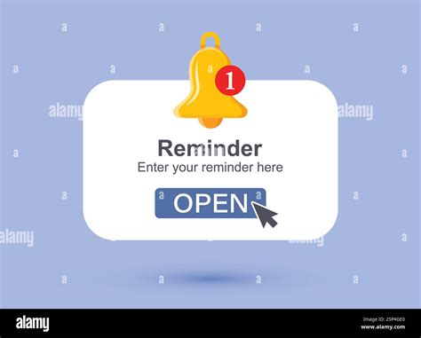 Reminder Notifications Page With Alert Bell Icon In Flat Style Event Notice Message Vector