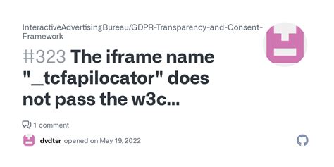 the iframe name tcfapilocator does not pass the w3c validation