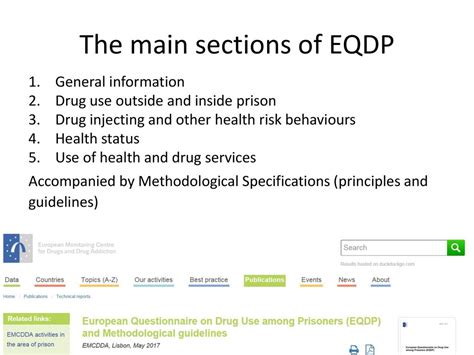 European Questionnaire On Drug Use Among Prisoners EQDP Ppt Download