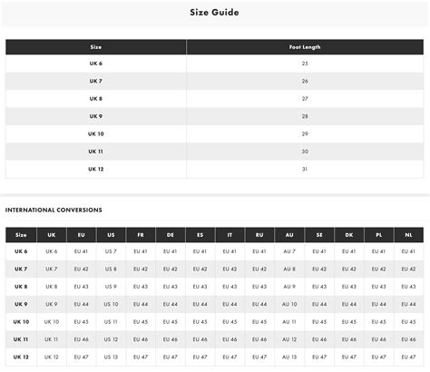 Size Chart Amen Shoes