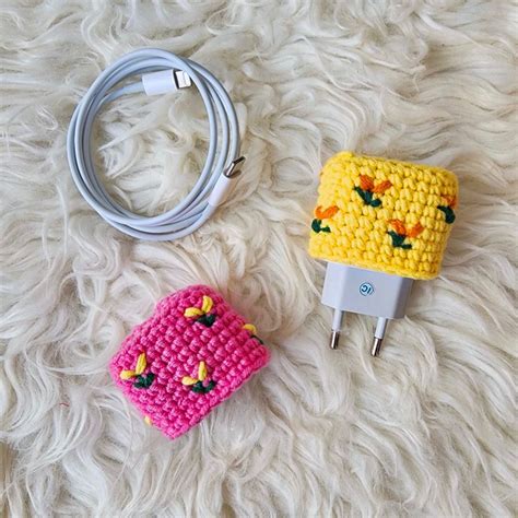 🌷 Cute Charger Cover Crochet 🌷 Rajut Sarung Casan Flower Charger