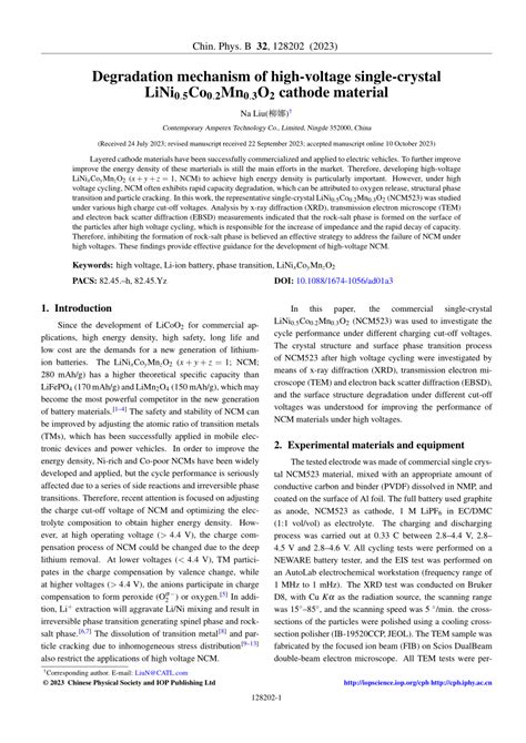 Degradation Mechanism Of High Voltage Single Crystal LiNi0 5Co0 2Mn0
