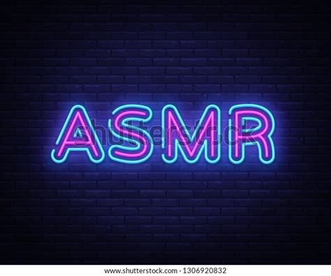 Asmr Neon Text Vector Autonomous Sensory Stock Vector Royalty Free