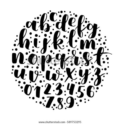 Black White Hand Lettering Alphabet Design Stock Vector Royalty Free
