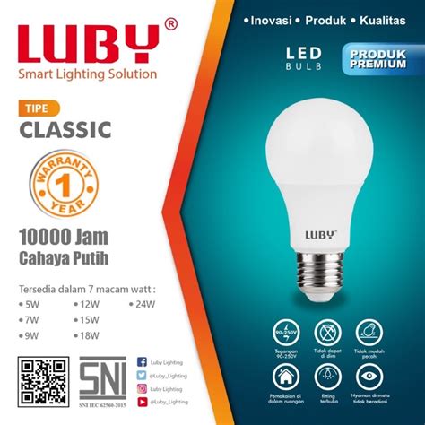 Jual Lampu Luby Led Bulb Classic 7 Watt Murah Shopee Indonesia