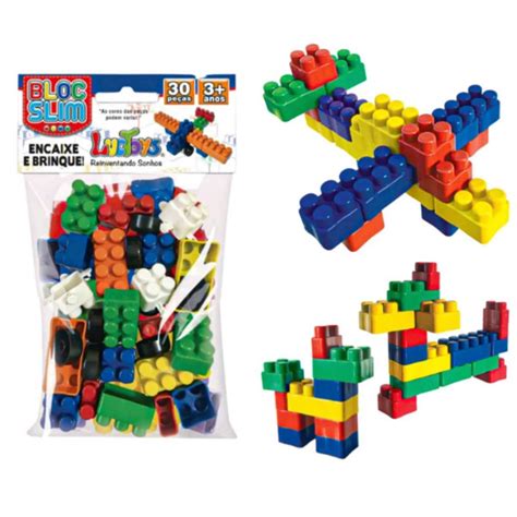 Blocos De Montar Kit Pe As De Encaixar Lego Brinquedo Educativo Infantil Com Rodinhas Bloc Slim