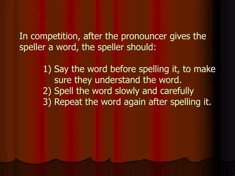 Ppt Spelling Bee Rules Powerpoint Presentation Free Download Id