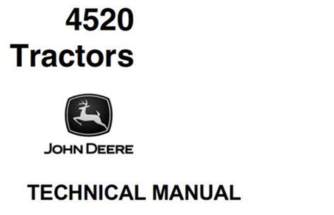 John Deere 4520 Tractor Technical Manual A Factory Manual Store