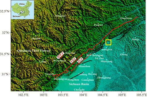 The 2008 Wenchuan Earthquake Area The Black Lines Depict The Main