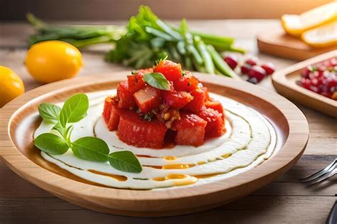 Un Plato De Comida Con Frutas Y Verduras Frescas Foto Premium
