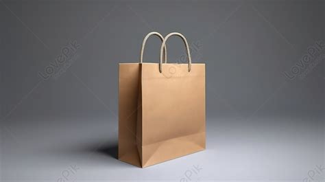 전면에 손잡이가 있는 멋진 3d 렌더링 친환경 크래프트 종이 가방 가방 배경 종이 공예 배경 포장 백 배경 이미지 Hd 가방 종이 공예 포장 백 배경 사진 무료