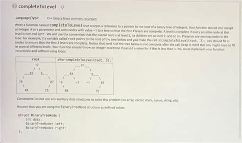Solved Complete Tolevel Languagetype Cbinary Trees