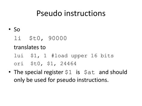 ppt mips pseudo instructions and computing methods powerpoint