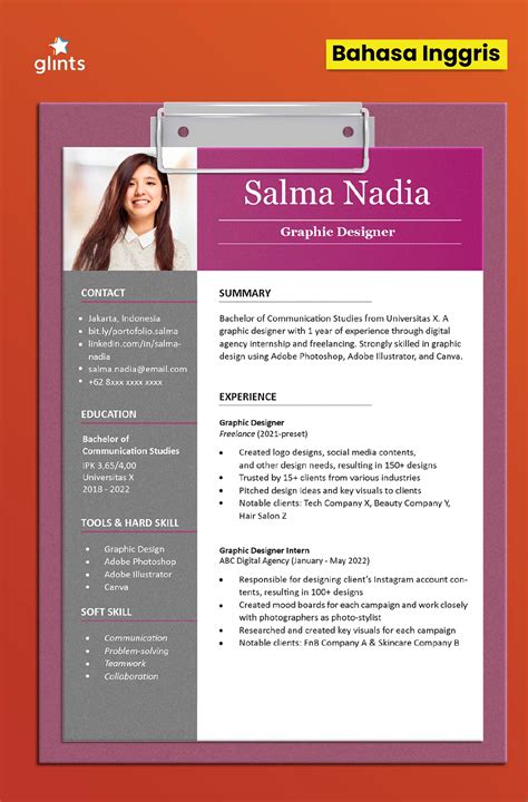 Contoh Cv Desain Grafis Yang Kreatif Untuk Raih Pekerjaan Impian