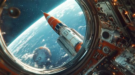 Space Exploration Concept Rocket Guidance System With Celestial View Of