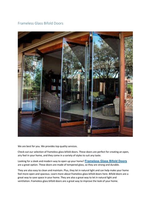 Frameless Glass Bifold Doors
