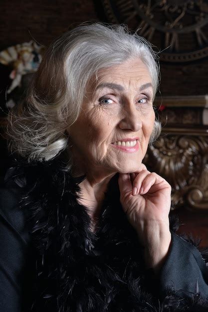 Premium Photo Close Up Portrait Of Senior Smiling Woman