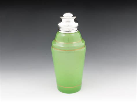 Silver Green Glass Cocktail Shaker Mark Goodger