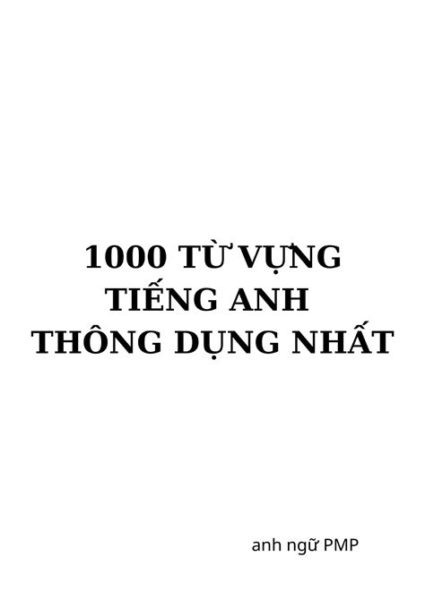 1000 TỪ VỰNG TIẾNG ANH Thông DỤNG NHẤT english Studocu