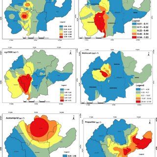 Spatial Distribution Of Different Levels Of Ao P Ddt Bp P Dde Co P