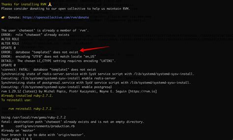 Ubuntu Installtion Script Failed Couldn T Create Chatwoot Production Database Issue